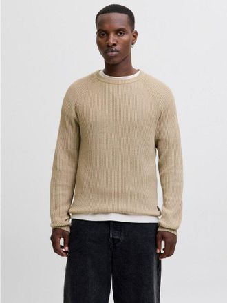 Jack & Jones Rundhalspullover JJPANNEL KNIT CREW NECK AW25