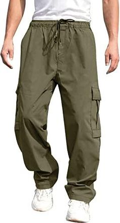 Generic Hommes Pantalon Confortable Taille Élastique Pantalon De Mode Unicolore Casual Yoga Hippies Pantalon Pantalon Cargo Homme Taille 42
