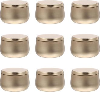 Exceart 9 Stück Kerzendosen mit Deckel, 237 ml runde Kerzenherstellungsgläser, zweifarbige Weißblechgläser, Teedosen, Metallkerzengläser, runde Reisedose, lee