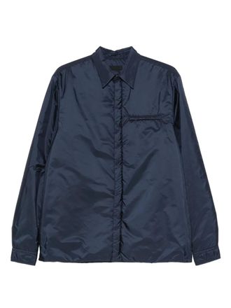 Prada surchemise &agrave; poche zipp&eacute;e - Bleu