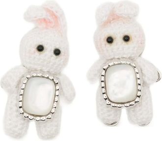 Yvmin Yvmin, Femme, Accessoires, Gris, Taille: ONE Size Boucles doreilles motif lapin