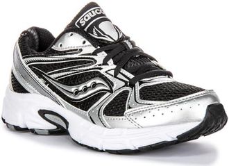 Saucony Ride Millennium Y2K TR Baskets pour Femme avec d&eacute;tails m&eacute;talliques embl&eacute;matiques, Noir/argent&eacute;, 40 EU