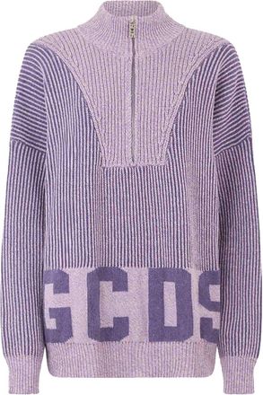GCDS Rundhalspullover - Hell-Lila