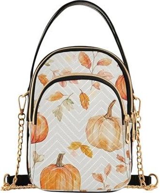 Mnsruu Sacs à bandoulière pour femme, citrouilles, feuilles dautomne, sac à dos à bandoulière, petit sac à bandoulière avec sangle réglable