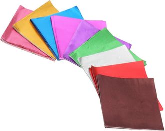 BESTONZON 4 Packungen Farbige Aluminiumfolie Für Lebensmittelverpackung 10x10cm Langlebig Und Sicher Für Schokoladen Und Süßigkeiten Gemischte Farben