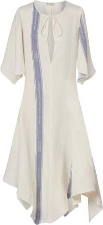 J.W.Anderson Femme, Robes, Blanc, Taille: 36 FR Robe Longue Asym&eacute;trique en Lin
