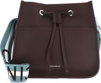 Coccinelle Cuir sac à épaule bandoulière Raquel Crossbody Bag Brunette/Arctic Blue marron foncé