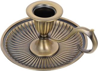 Healifty Bougeoir vintage en m&eacute;tal avec poign&eacute;e pour bougie chauffe-plat D&eacute;coration de table de mariage pour mariage, f&ecirc;te, maison, bronzage