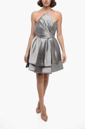 Alberta Ferretti Multi-Layer Satin Dress with Draped Detail Alberta Ferretti