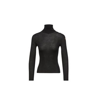 Moncler Moncler Textured Wool Jumper, Women, Black, Size: Xl