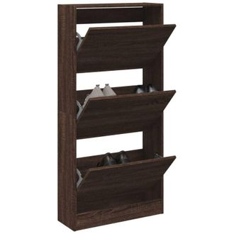 vidaXL Vidaxl - Armoire &agrave; chaussures ch&ecirc;ne marron 60x21x125,5cm bois ing&eacute;nierie