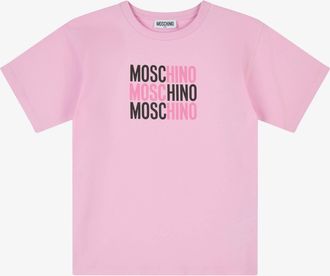 Moschino Maxi-T-Shirt aus bedrucktem Baumwolljersey - Pink
