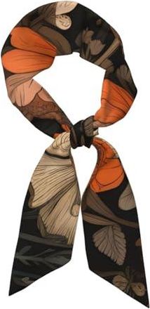 Generic &Eacute;charpe r&eacute;tro &agrave; motif floral pour femme - &Eacute;charpe pour sac &agrave; main - Plante botanique - Bandeau en satin de soie pour le sport, le yoga, le visage