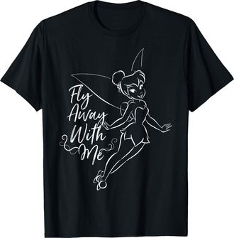 Disney Peter Pan Tinker Bell Fly Away With Me Outline T-Shirt