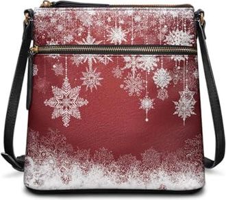 Coloranimal Sac &agrave; bandouli&egrave;re l&eacute;ger en cuir pour femme sur le th&egrave;me de No&euml;l pour t&eacute;l&eacute;phone portable, Flocon de neige de No&euml;l
