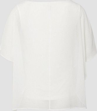 s.Oliver Kurzarmshirt T-Shirt Chiffon-Shirt im Relaxed Fit mit Jersey-Top