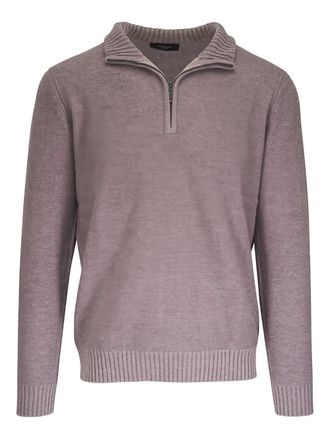 Kinross Cashmere zip collar sweater - Braun