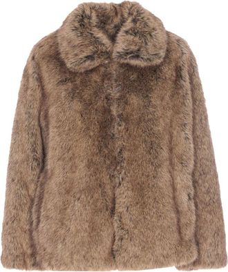 Liu Jo Femme, Vestes, Brun, Taille: 38 FR Veste en fausse fourrure