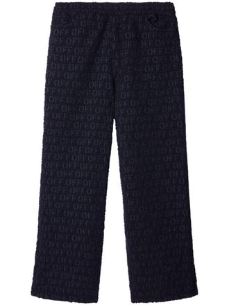 Off-white pantalon droit en fil boucl&eacute; - Noir