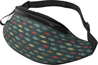 Generic Schultertaschen Atmungsaktiv Lauftasche S&uuml;&szlig;wasserfische Aus Fl&uuml;ssen Verstellbarer Taillentasche F&uuml;r Damen Camping Sport 14X35Cm