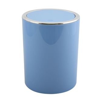 MSV Bad Serie Aspen Design Kosmetikeimer Bad Treteimer Schwingdeckeleimer Abfallbehälter mit Schwingdeckel 6 Liter (ØxH): ca. 18,5 x 26 cm Pastell Blau