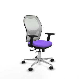 Piqueras y Crespo Schreibtischstuhl, wei&szlig; und lila, mit 2D-Armen, h&ouml;henverstellbare Lendenwirbelst&uuml;tze, ausgestattet mit Syncro/Traslack und injiziertem Schaumstoff, We