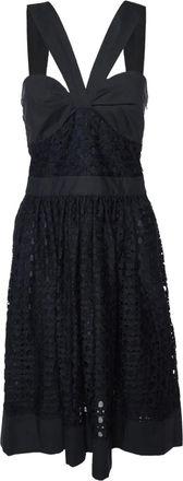 Moschino robe courte &agrave; empi&egrave;cements en dentelle - Noir