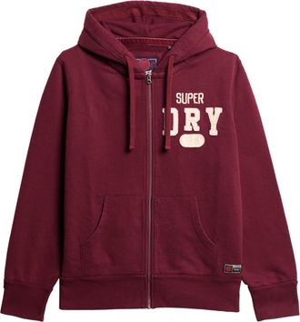 Superdry Herren Vintage Athletic Kapuzenjacke Intensiv Burgunderrot XXXL