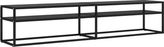 vidaXL TV-Schrank Schwarz 200x40x40,5 cm Hartglas - Vidaxl