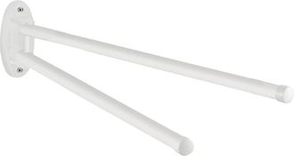 WENKO Handtuchhalter Mod. Basic mit Zwei beweglichen Armen f&uuml;r Handt&uuml;cher aus hochwertigem lackiertem Metall in Wei&szlig; Ma&szlig;e 4,5 x 9,5 x 41 cm