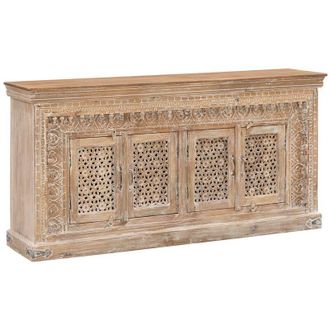 Les Tendances Buffet en bois de manguier blanchi 4 portes Alambia 180cm