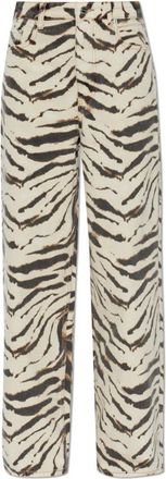 Ganni Femme, Jeans, Beige, Taille: W27 L33 Animal Print Jeans