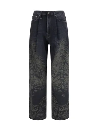R13 Womens Jeans Damon Baroque Black Cotton