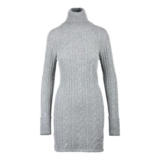 Blumarine Femme, Robes, Gris, Taille: 40 FR Robe en Laine et Cachemire Col Montant