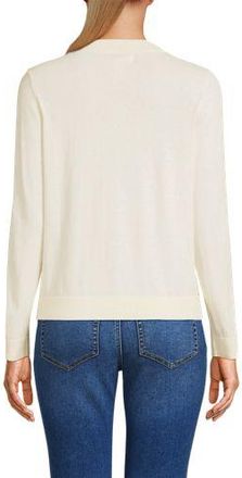 Lands End Pullover aus Baumwolle/Seidenmix, Damen, Größe:44-46 regular, Weiß, Baumwolle/Seide/Nylon, by Lands End