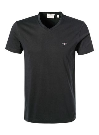 GANT Herren T-Shirt schwarz Baumwolle