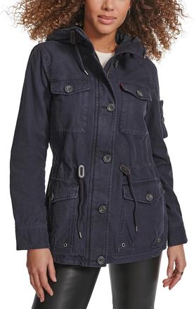 Levi's Milit&auml;rjacke f&uuml;r Damen aus Baumwolle, leicht (Standard- und &Uuml;bergr&ouml;&szlig;en), Marineblau, S