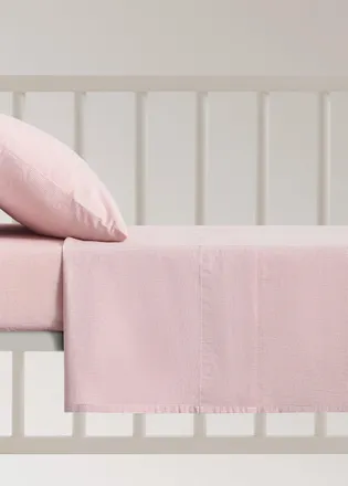 Mango Drap plat pour berceau &agrave; fines rayures, en coton avec fil teint pamplemousse - Home - 100x150cm - MANGO HOME