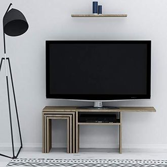 Homemania TV-Schrank, Melaminspanplatte, Walnuss