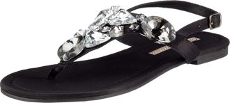 Buffalo 309-7167 satin, Damen Sandalen/Zehentrenner, schwarz, (black 632), EU 41