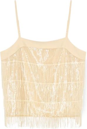 Motivi Femme, Tops, Rose, Taille: 38 FR Top en tulle &agrave; franges