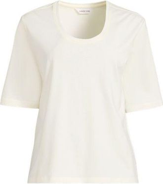 Lands End Supima-Rundhalsshirt, Damen, Größe:56-58 plus, Weiß, Baumwolle, by Lands End