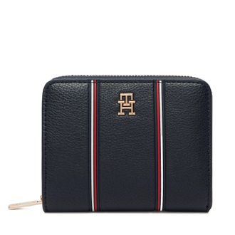 Tommy Hilfiger Geldb&ouml;rse Tommy Hilfiger Th Icon Med Za W/Flap Corp AW0AW18653 Dunkelblau