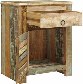 vidaXL Table de coin avec 1 tiroir et 1 porte Bois de r&eacute;cup&eacute;ration vidaXL