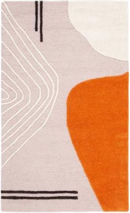 Safavieh Geometrisch Wohnzimmer, Esszimmer, Schlafzimmer - Rodeo Drive, Mittlerer Stapel, Elfenbein/Hellrosa, 91 X 152 cm