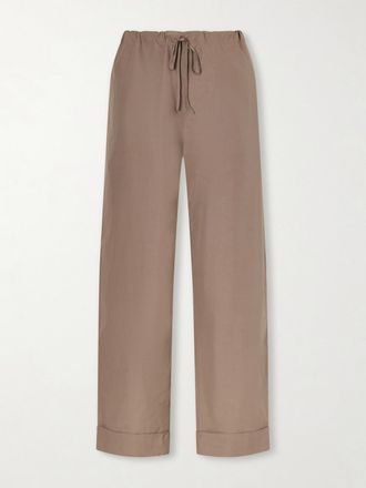 The Row Pantalon Large Raccourci En Coton Delano - Neutres