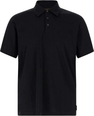 Zanone Homme, Tops, Noir, Taille: 2XL Polo &agrave; Manches Courtes