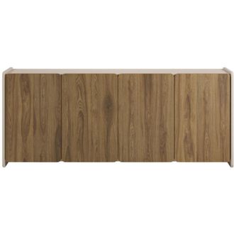 DRAWER Buffet 4 portes en bois L180cm- Bois fonc&eacute; - Enara