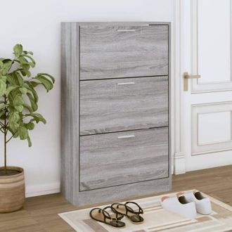 vidaXL Vidaxl - Armoire &agrave; chaussures Sonoma gris 63x24x103 cm Bois ding&eacute;nierie
