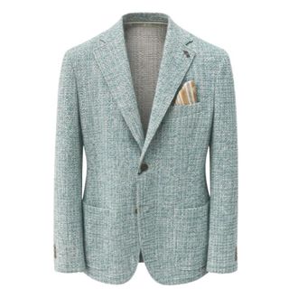 Bob Homme, Vestes, Bleu, Taille: XL Blazer en coton textur&eacute;